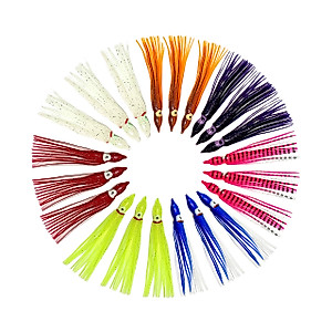 Octopus Squid Skirt Bait Hoochie 7 Color 35 Pieces Combo C