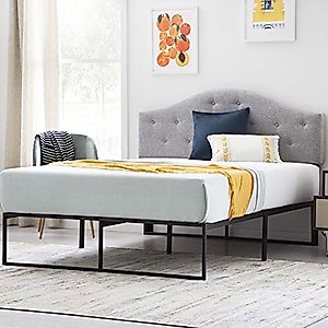 Linenspa 14 Inch Metal Platform King Bed Frame with Storage Space Under Frame, King Platform Bed Frame, No Box Spring Needed