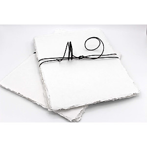 Shizen Design Watercolor Paper, 8.5 x 11 inch 200GSM Cotton Rag Paper Deckled Edge, Torn Paper, Handmade Paper Sheets for Drawing, Watercolor, Sketching