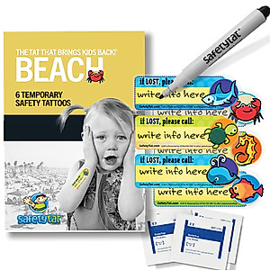 Quick Stick Write-on! Child ID Tattoos NEW (Beach 6pk.)