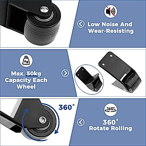 Mtsooning 1Pair Luaggage Replacement Wheels, Suitcase Spinner Wheels,Left & Right Swivel Wheels for Suitcase Trolley Repair Bearing Caster Roller Kits