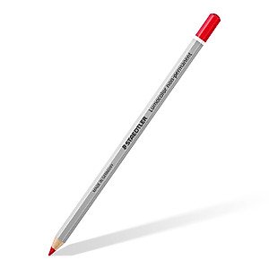 STAEDTLER 108-2 Lumocolor Omnichrom Non-Permanent Pencil - Red (Box of 12)