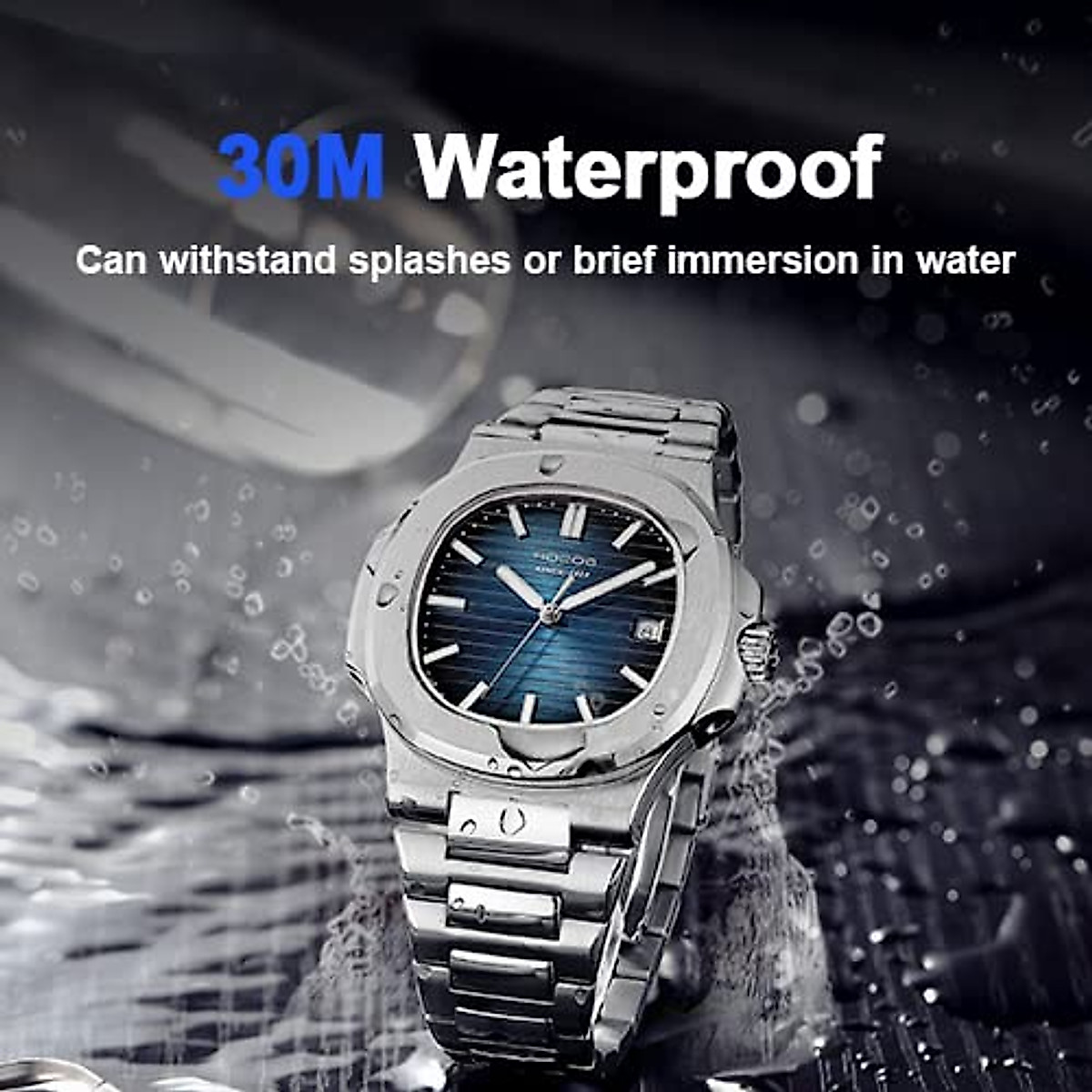 JOESD Men's Automatic, Auto Date Wrist Watches Waterproof Analog Watch with Stainless Steel Skeleton Luxury Classic Mechanical Watch 42mm