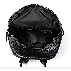 Genuine Leather Backpack Purse for Women Multi-functional Elegant Daypack for ladies (Black)