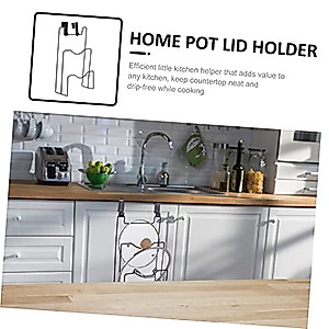 YARNOW Kitchen Cabinet Door Lid Holder Cutting Board Holder Stand Pan Lid Holder Metal Brackets Pans Organizer Rack Wall Mounted Lid Rack Pot Lids Holder Pot Lid Holder for Kitchen Iron