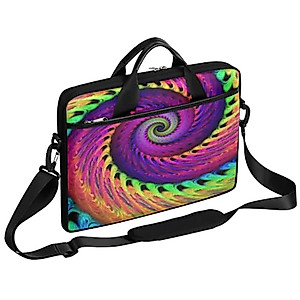 Tie Dye Spiral Laptop Computer Bag Waterproof Shoulder Messenger Bag 13-15 inch Durable Laptop Tote Bag with Shoulder Strap Handle Lightweight Crossbody Briefcase