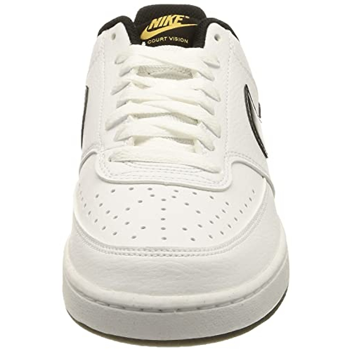 NIKE Men's Sneaker, White Black Metallic Gold, 10.5