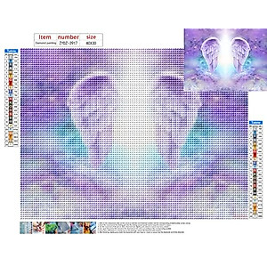 QAZWSX Angel Wings Diamond Painting Kits, Dreamlike Feather Fairy Tales Diamond Art for Adults Kids Full Round Drill Kit Crystal Pictures for Home Wall Decor Christmas Gifts 12x16 inch /30x40 cm