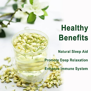 Jarteela - Jasmine Flowers Dried - 3.53oz/100g - Edible Dried Jasmine Flowers - Non-GMO - Caffeine-free - Blends Well With Tea