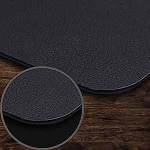 Solucky Leather Mat Desk Pad & Blotter Protector, Flat, Non Slip, 17 x 12 Inches, Black, Ideal for Office and Home