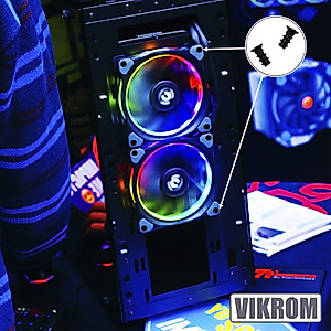 50Pcs Computer Case Fan Screws M5x10mm PC Fan Mounting Screws - CPU Radiator Fan Screws Case Cooling Cooler PC Fan Mount Screws - Black Self Tapping Screws