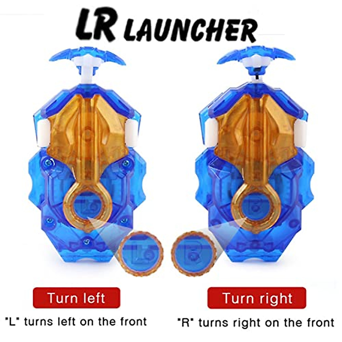 CombatGyro B-184 Launcher LR Bay Blades Toy DB Booster B-189 Guilty Longinus.Kr.MDS-2 Starter Set Grip Metal Fusion God Bey Battling Tops Burst Gaming Toys Gift for Boys Kids Age 4-7 8-12+