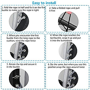 Jmkcoz 4 Pcs Zero Gravity Chair Replacement Cords Universal Replacement Laces for Antigravity Chair, Bungee Elastic Lounge Chair Cord Nylon Stretch Patio Recliners Repair Cord for Outdoor, Lawn Chair