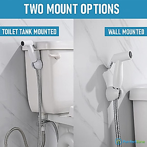 Purrfectzone Bundle of Two Complete Bidet Kits - White Bidet and Stainless Steel Bidet Sprayer for Toilet Sets, Two Kits Bundle