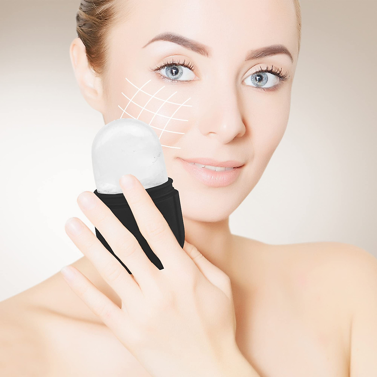 Aethland Ice Roller for Face and Eye, Silicone Mold Face,Facial Skin Care Tool Eye Puffiness Relief & Remove Fine Lines Reduce Acne Beauty Gift Women (Pink)