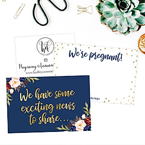 25 Navy Pregnancy Announcement Card Set Were Expecting Baby Surprise Having Birth Reveal Only Best Friends Get Promoted To Auntie Aunt Uncle Grandpa Grandma Grandparent Sister Brother Family Dad Mom