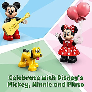 LEGO DUPLO Disney Mickey & Minnie Mouse Birthday Train 10941 - Building Toys for Toddlers with Number Bricks, Cake and Balloons, Early Learning and Motor Skill Toy, Great Gift for Girls, Boys Ages 2+