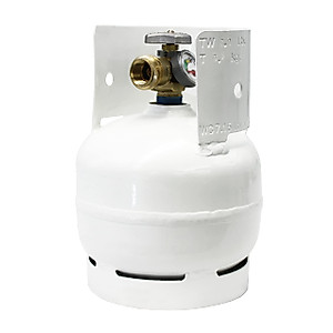 Flame King YSN03 3lb Steel Propane Tank Cylinder with Gauge and OPD Valves for Grills and BBQs, Camping, Fishing, & Outdoor Activities, White
