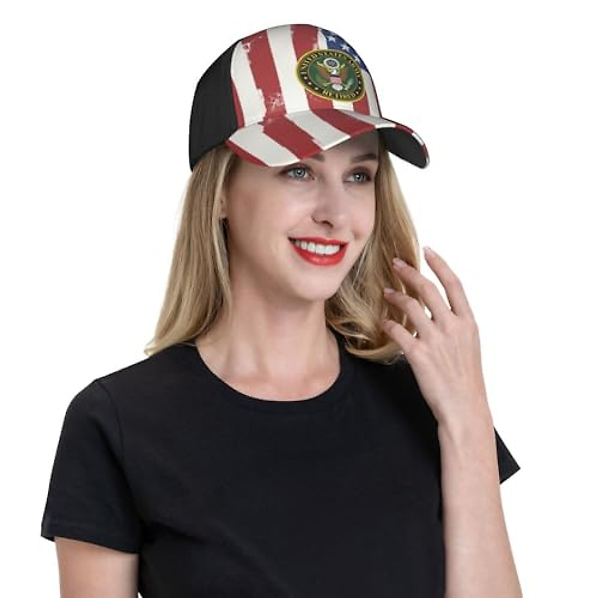 Tavos Army Retired Trucker Hat for Men - Baseball Snapback Cap Outdoors American Flag