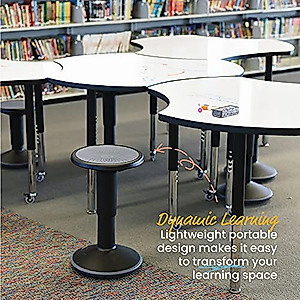 ECR4Kids SitWell Wobble Stool, Adjustable Height, Active Seating, Black