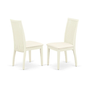 East West Furniture SHIP5-WHI-C 5 Piece Dining Room Furniture Set Includes a Round Kitchen Table with Pedestal and 4 Linen Fabric Upholstered Dining Chairs, 42x42 Inch, Linen White