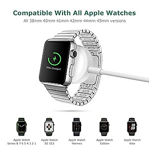 Upgrade Watch Charger 5.0 ft /1.5 m for iWatch Portable Wireless Charging Cable Compatible with Apple Watch Series SE/8/7/6/5/4/3/2/1