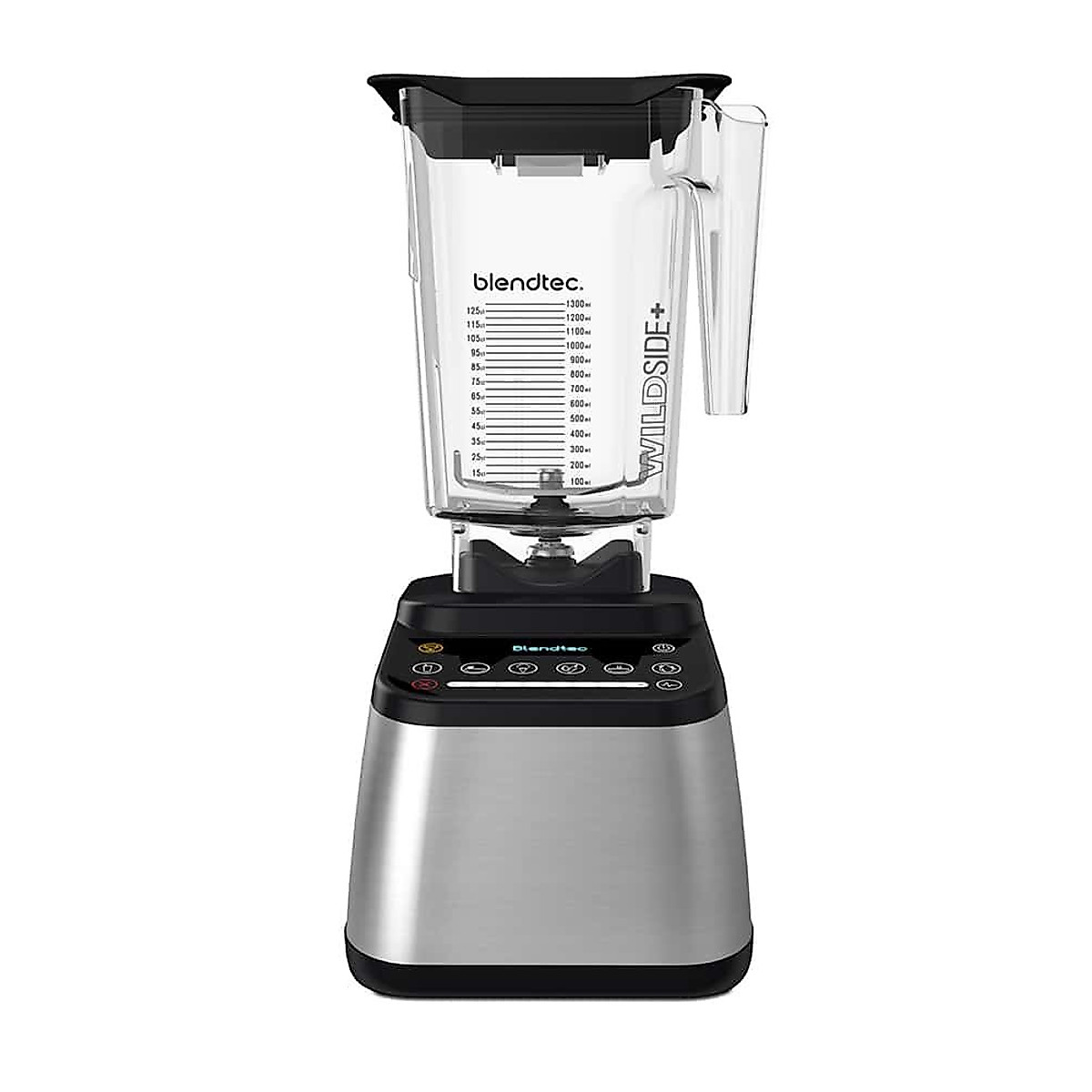 Blendtec Designer 725 Blender with WildSide+ Jar (90 oz), Professional-Grade Power Self-Cleaning, 6 Pre-Programmed Cycles, 100-Speeds, Sleek and Slim, Stainless Steel, /Black