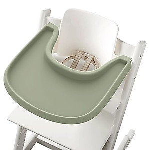 Full Cover High Chair Placemat for Stokke Tripp Trapp Baby High Chair, Silicone Placemats, High Chair Tray Finger Foods Placemat for Boys and Girls, Babies, Toddlers (Sage)