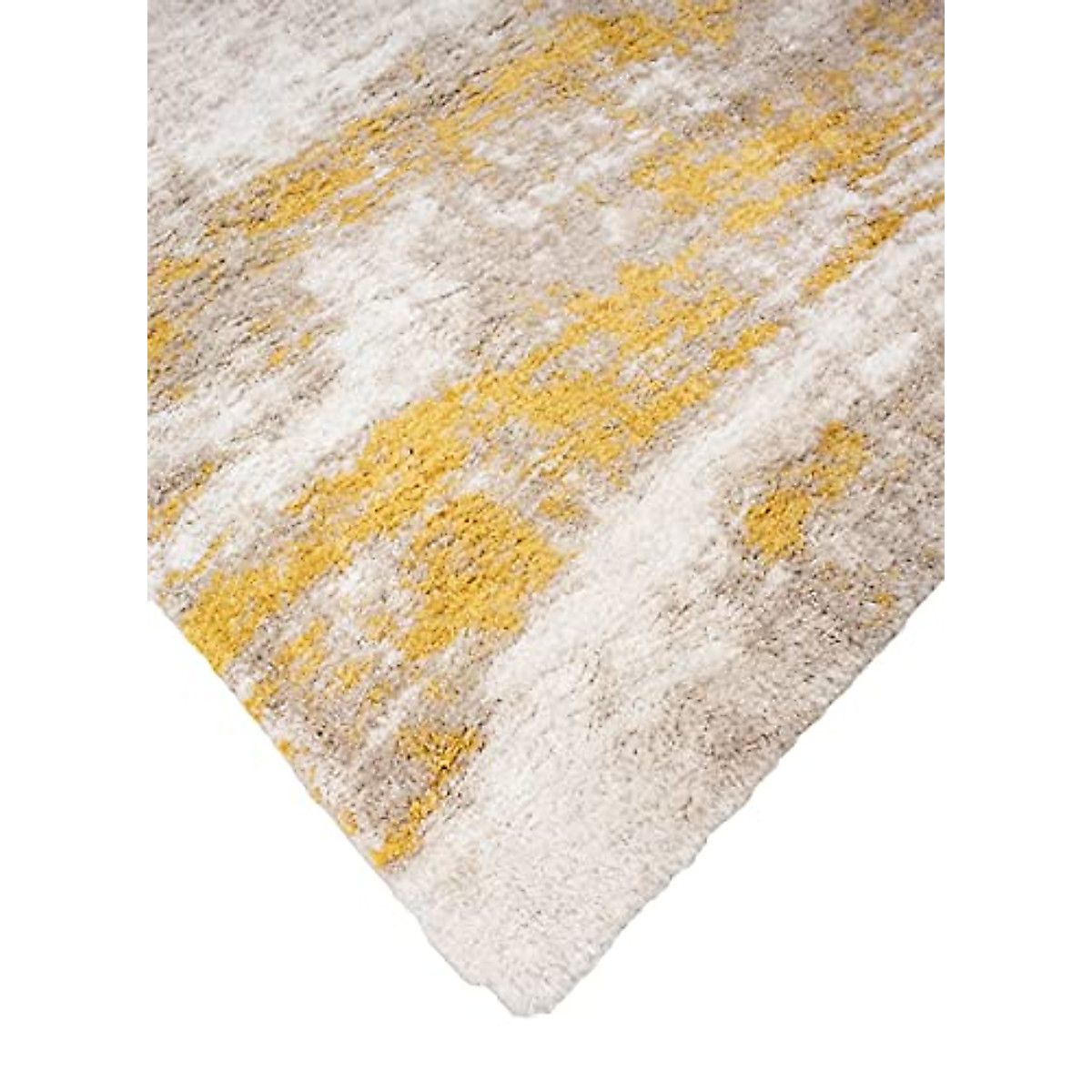 NOORI RUG - Premium & Luxury Imported - Lux Madison Machine Made High Pile Abstract - Rectangle - Gold - Beige - 5' x 8', Bedroom, Living Room
