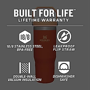 Stanley IceFlow Stainless Steel Tumbler with Straw - Vacuum Insulated Water Bottle for Home, Office or Car - Reusable Cup with Straw Leakproof Flip - Cold for 12 Hours or Iced for 2 Days (Tigerlily)
