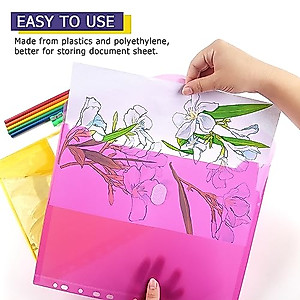 Tamaki 6 Pack Binder Pocket Folders, Binder Folders with Pockets for School Supplies, Letter Size, 11 Holes, Colorful