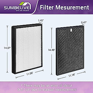 AP-B102 Replacement Filter Set Fits for Alexapure Air Purifier AP-B102 and 3049, 2 True HEPA (H13) Filters (Part # AP-B103) + 2 Activated Carbon Filters (Part # AP-B104)
