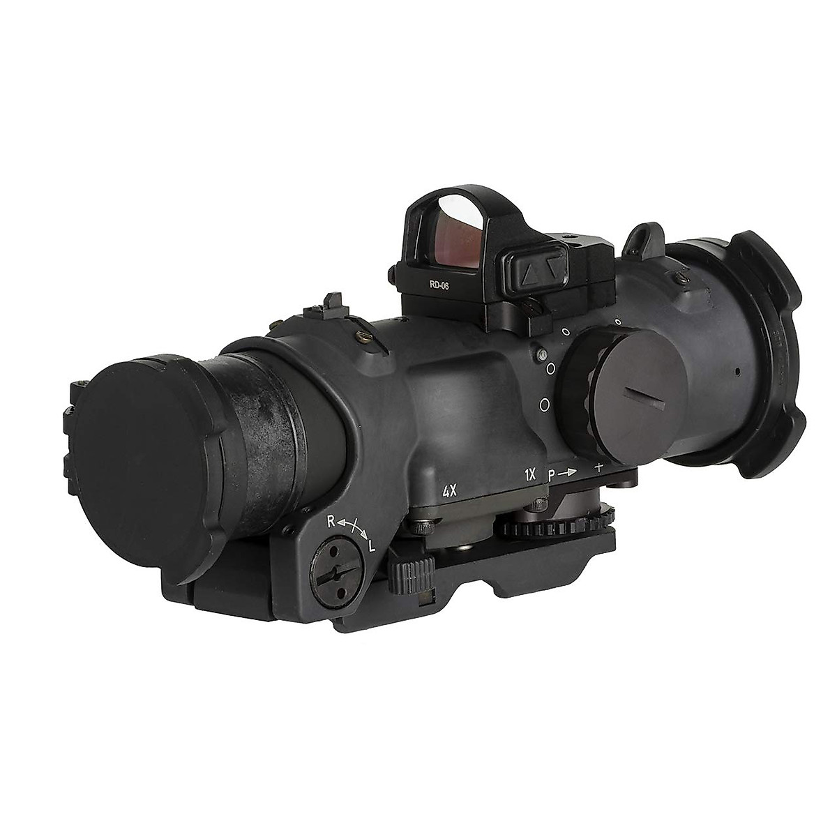ELCAN SpecterDR 1x/4x Dual Role Optical Sight, 5.56 Ballistic Reticle with Anti-Reflection Device & Flip Covers (DFOV14-C1-X4)