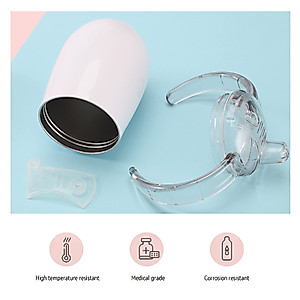 Stainless Steel Straw Sippy Cup with Handles & Silicone Lids,10 oz BPA Free Double Wall Vacuum Insulated Sippy Cup Mug Tumbler Toddler Straw Cups for boys and girls Non-Spill Sippy Cups (White)