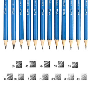 Profession sketch pencils 6B to 4H for kids and aldult drawing,Art graphite pencil for artists beginner sketching.