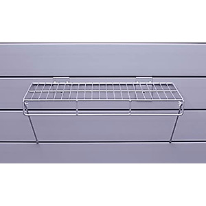 Crownwall Universal Slatwall Steel Wire Shelf with Rail, 2-Pack (24-in x 12-in)