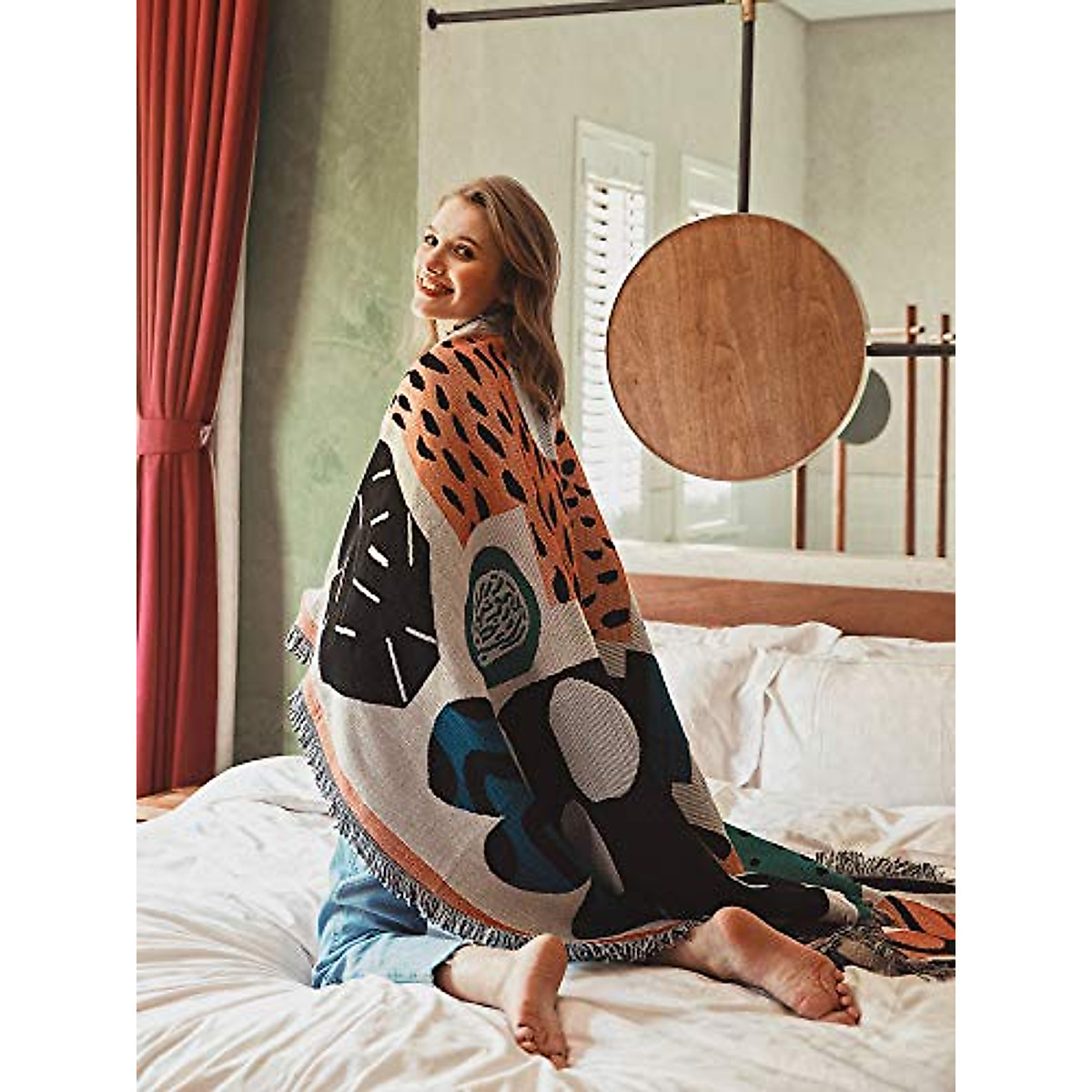 Sonemone Sofa Throw Blanket Year Round Morden Style Couch Sofa Bed Beach Travle 50"x63"