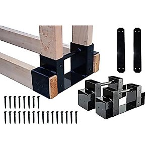 HANDYGO Firewood Rack - High Strength Carbon Steel Fireplace Log Holder, Outdoor Firewood Racks, for Fitting Backyard Fire Pits Wood Storage Bracket, Black