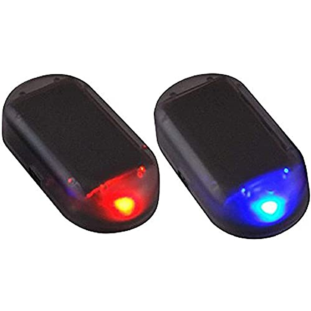 Kqiang Car Solar Power Simulated Dummy Alarm Warning Anti-Theft LED Flashing Security Light with USB Port (Blue+RED)