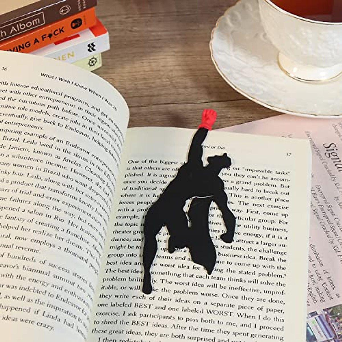 Creative Glow in The Dark Luminous Bookmark Fun Book Mark Party Favors for Kids Boys Girl Teens(Superhuman))