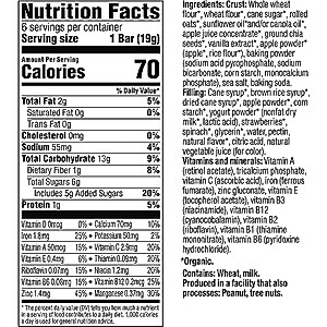 Plum Organics Mighty Snack Bars - Strawberry - 0.67 oz Bars (Pack of 48) - Organic Fruit and Vegetable Toddler Food Snack Bars