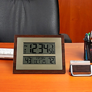 La Crosse Technology 513-23137-INT Atomic Digital Clock with Moon Phase & Calendar