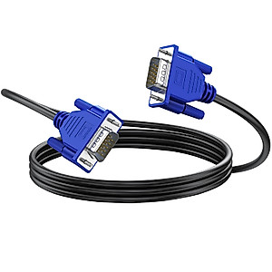VGA Cable 6 Feet,Male VGA to VGA Male Monitor Computer Cable Adapter Cord, Shielded VGA Cord HD15 1080P@60Hz Full HD High Resolution for TV Computer Projector-Blue