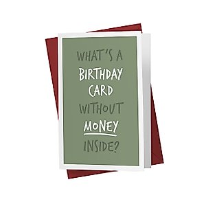 Karto Funny Birthday Card for Men and Women, 5.5 x 8.5 in, Blank Inside or with Happy Birthday Message, Premium 325gsm Cardstock, Red Envelope
