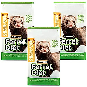 ZuPreem Premium Daily Grain Free Ferret Diet Food, 4 lb (3-Pack) - Nutrient Dense, Highly Digestible, High Protein Levels