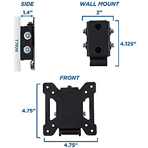 Mount-It! Tilting TV Wall Mount Bracket for Small TV and Computer Monitors, Low-Profile Design with Quick Release Function, Fits 24, 27, 30 and 32 Inch Screens Up to VESA 100, 44 Lbs Capacity, Black