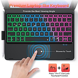 Keyboard Case Compatible with iPad 10.2 2021 9th /8th/7th Generation & iPad Pro 10.5 inch & iPad Air 3rd Gen - Wireless Backlight Keyboard with TouchPad for iPad 10.2/10.5