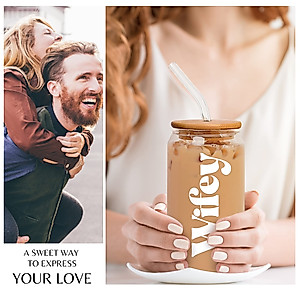 Gifts for Wife from Husband - Wife Gifts - Wedding Anniversary, Birthday Gifts for Wife, Mothers Day Gifts for Wife, Valentines Day Gifts for Wife - Romantic I Love You Gifts for Her - 16 Oz Can Glass