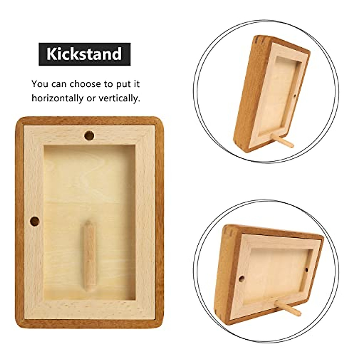 Natural Wood Photo Frames Inspired Tabletop Picture Frame with Mat, Vertical or Horizontal Display (Teak, 4x6 matted to 3x5)