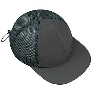 Clakllie Mesh Back Hat for Women Flat Brim Baseball Cap Men Ultra Thin Trucker Hats Outdoor Snapback Dad Hat Fitted Hats,Grey